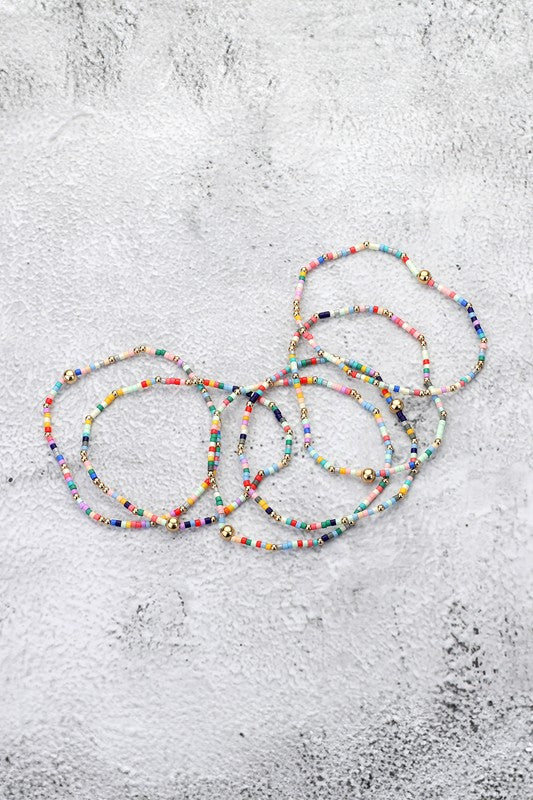Seed Beaded Stretch Multi Layered Bracelets - Multiple Colors Availabl ...