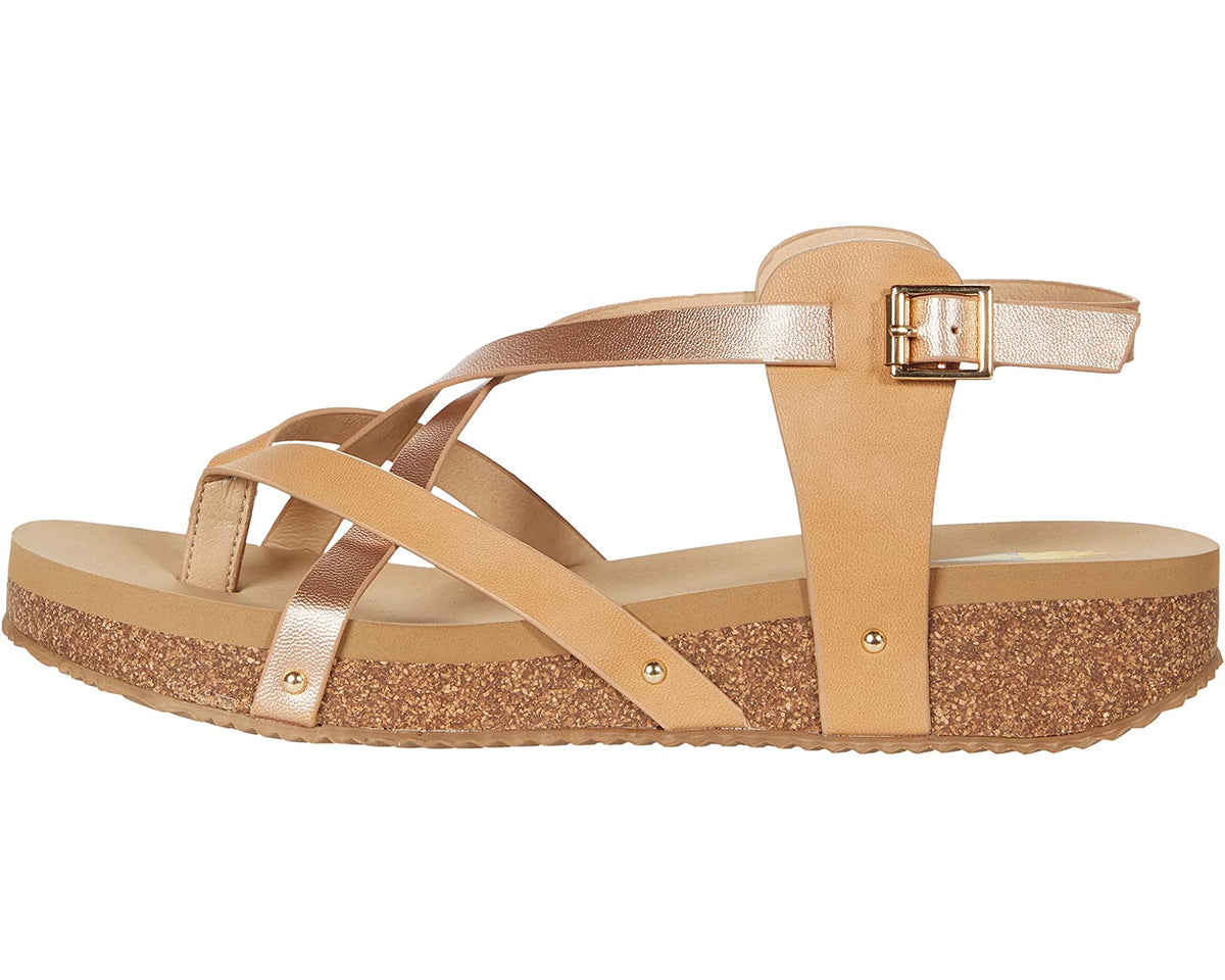 Volatile Engie Neutral Rose Gold Multi Strap Sandal – Blue Louis Boutique
